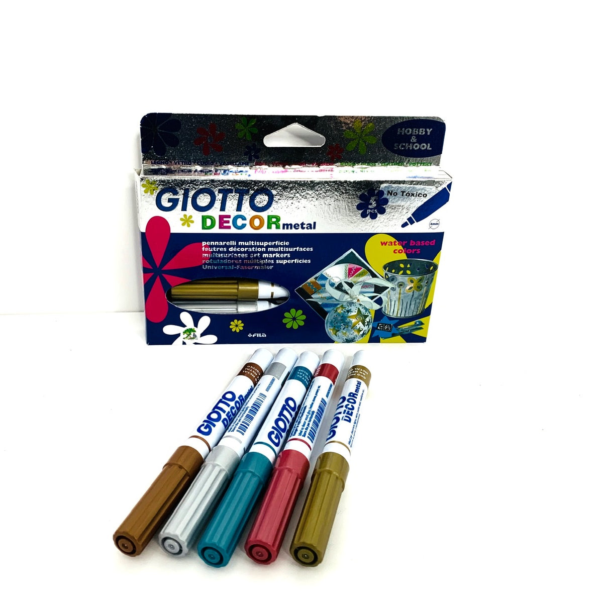 Marcador Deco Metal Giotto 5 colores – Organízate con ABI